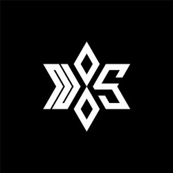 Ns monogram logo with diamond shape and triangle Vector Image