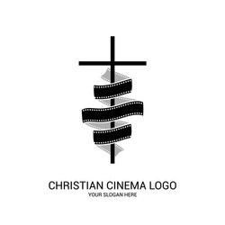 Christian cinema logo Royalty Free Vector Image