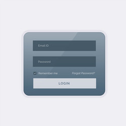 Clean login form template design on blurred Vector Image