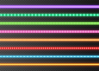 Purple led strips collection bright luminous Vector Image