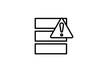 Server error icon with exclamation mark Royalty Free Vector