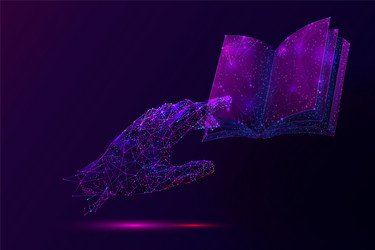 Open book low poly Royalty Free Vector Image - VectorStock