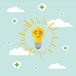 Positive happy bulbs Royalty Free Vector Image