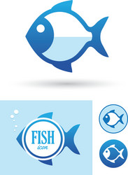 Round fish icon Royalty Free Vector Image - VectorStock