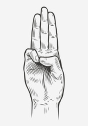 Scout symbol hand gesture scouting Royalty Free Vector Image