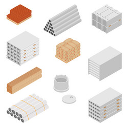 Building and construction materials icon set Vector Image