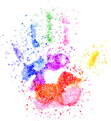 Colorful handprint Royalty Free Vector Image - VectorStock