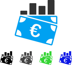 Euro sales chart framed icon Royalty Free Vector Image