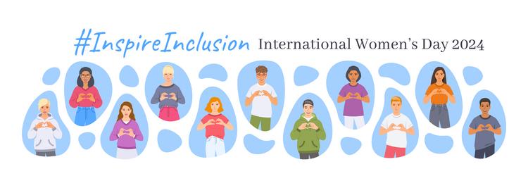Inspire inclusion international womens day banner Vector Image