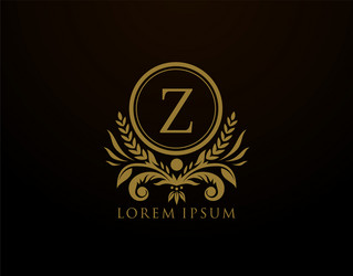 Royal queen z letter logo luxury gold crown Vector Image