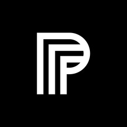 Modern letter p monogram logo design Royalty Free Vector