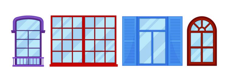 Window in frame as opening wall for passage Vector Image