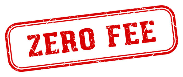 Zero fee stamp rectangular Royalty Free Vector Image