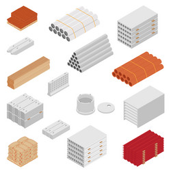 Building and construction materials icon set Vector Image