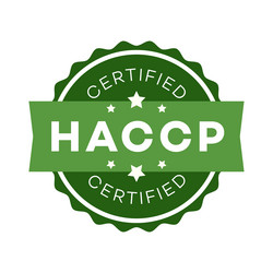 Haccp certified award color flat style Royalty Free Vector