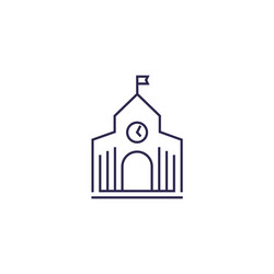 Municipal building icon city hall line Royalty Free Vector