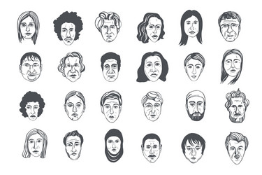 Male faces Royalty Free Vector Image - VectorStock
