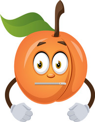 Cute apricot on white background Royalty Free Vector Image