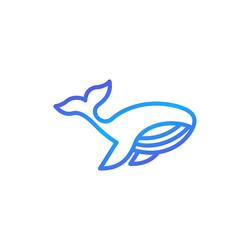 Whale tech modern simple logo Royalty Free Vector Image
