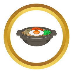 Korean traditional kimchi soup in a clay pot Vector Image