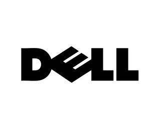 Dell logo brand computer symbol white design Vector Image