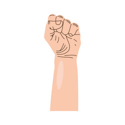 Left hand fist up Royalty Free Vector Image - VectorStock