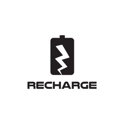 Plant recharge logo design with leaf and battery Vector Image