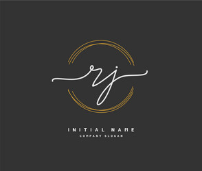 R j rj beauty initial logo handwriting logo Vector Image
