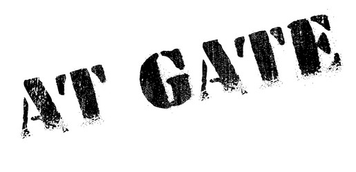 At gate rubber stamp Royalty Free Vector Image