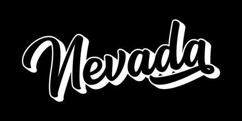 Hand sketched nevada text 3d vintage retro Vector Image
