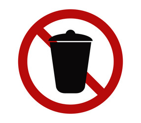 No trash bin Royalty Free Vector Image - VectorStock