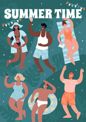 Summertime long horizontal banner beach or pool Vector Image