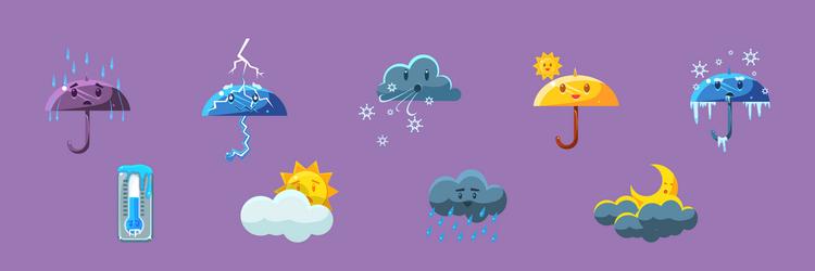 Childish weather and meteorology character element
