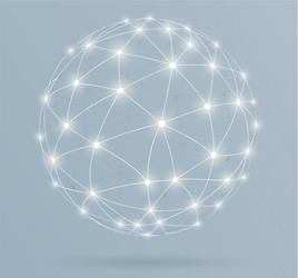 3d sphere global digital connections technology Vector Image