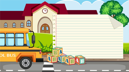 Border Template with School Bus Vector Images (89)