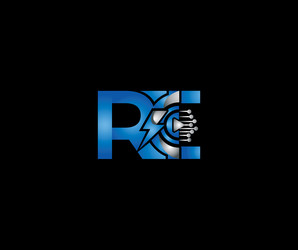 Electric energy re letter creative design logo Vector Image