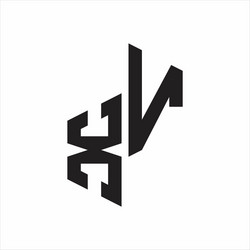 Xv logo monogram with crown up down side design Vector Image