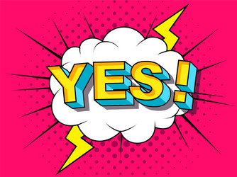 Yeah comic cartoon explosions Royalty Free Vector Image