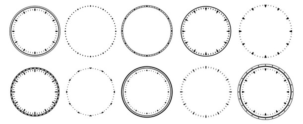 Mechanical clock faces bezel watch dial Royalty Free Vector