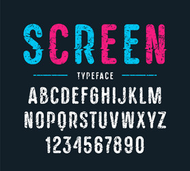 Glitch font with distortion effect Royalty Free Vector Image