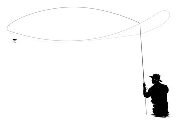 Fishinggraphic fly fishing Royalty Free Vector Image