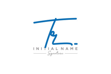 Initial tr signature logo template hand drawn Vector Image