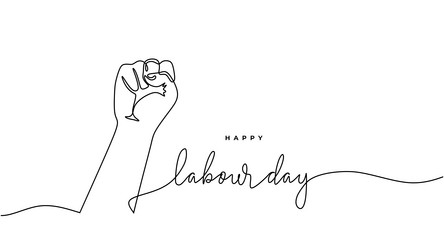 Labour day one line drawing hand continuous drawn Vector Image