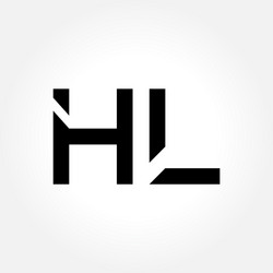 Letter hl logo design linked template with blue Vector Image