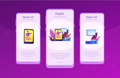 Knowledge development app interface template Vector Image