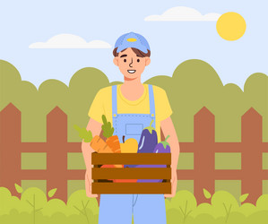 On a farm theme in cartoon Royalty Free Vector Image