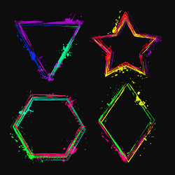 Patterns with geometric shapes paint splatter Vector Image