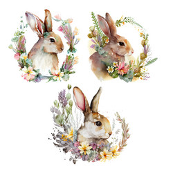 Watercolor peter rabbit first birthday Royalty Free Vector