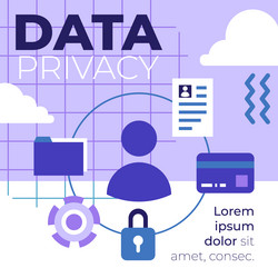 Flat design data privacy post stories Royalty Free Vector