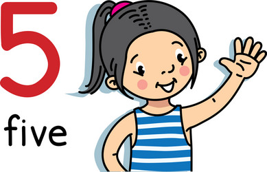 5 kids hand showing number five hand sign Vector Image